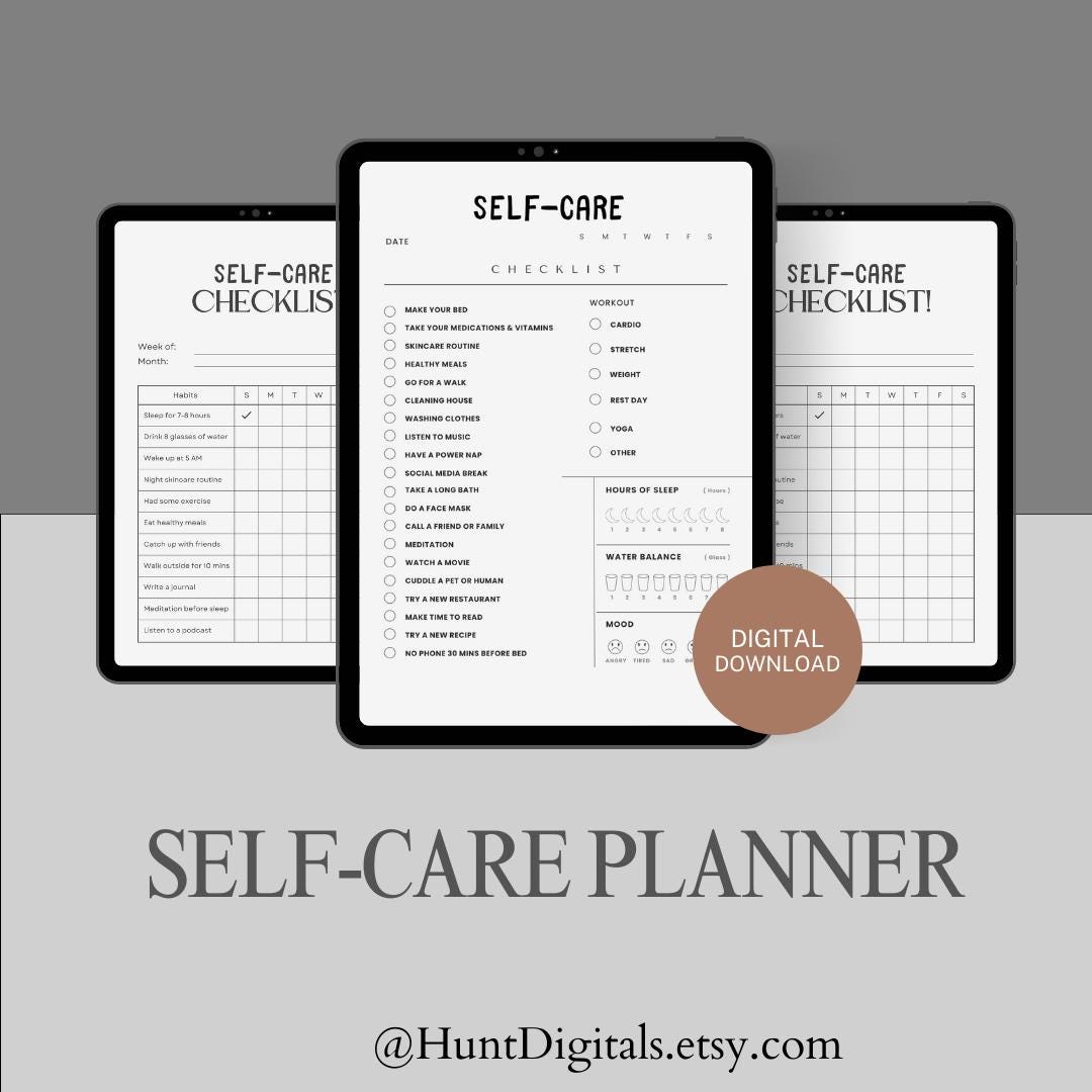 Self-care Planner Printable Self-love Journal Mental Health Worksheet ...
