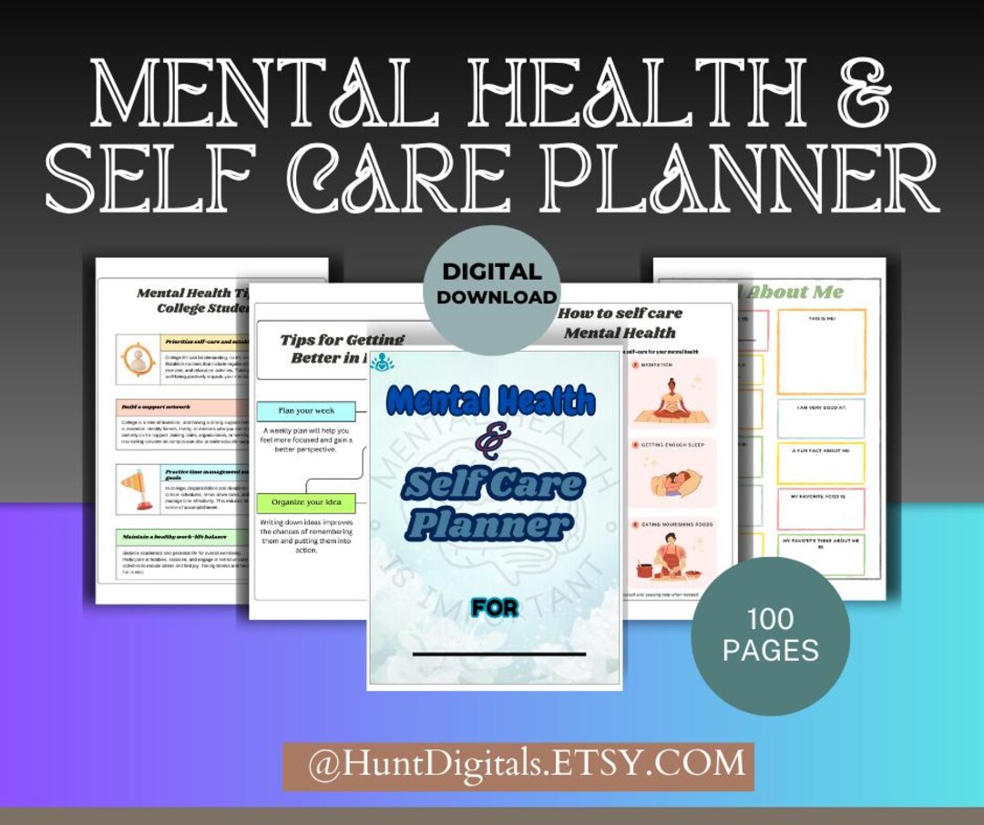 Self-care Planner Printable Self-love Journal Mental Health Worksheet ...