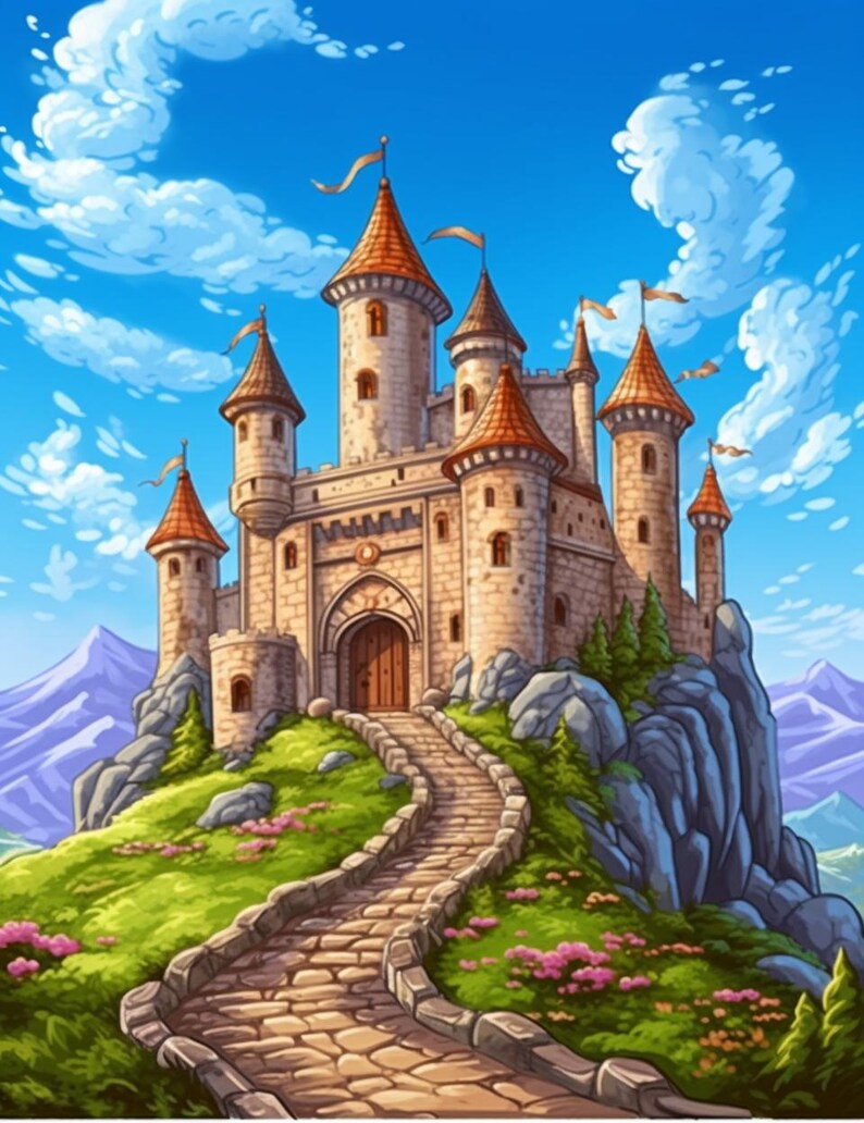 Immersive Medieval Castle Coloring Book for Adults Medieval Castle ...