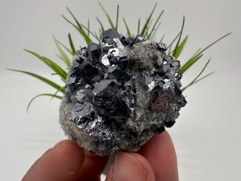 Mirror Galena, Cleiopfane & Quartz Mineral Specimen From Bulgaria - Etsy