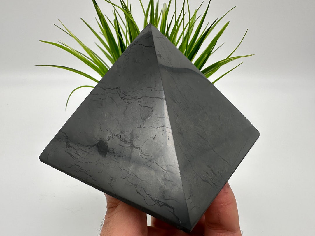 Polished Shungite Pyramid (10cm): EMF & Radiation Protection - Etsy