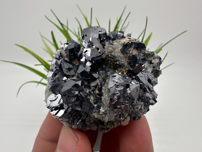 Mirror Galena, Cleiopfane & Quartz Mineral Specimen From Bulgaria - Etsy