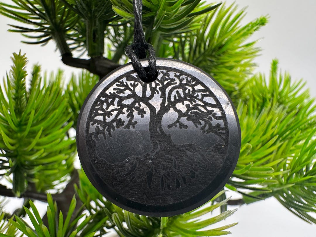 Shungite Tree of Life Pendant Necklace EMF Protection & Healing Stone ...