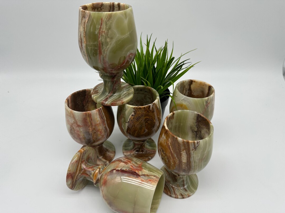 One (1)vintage Onyx Cups/natural Onyx Goblets/onyx Cordials/onyx Wine Cups/barware/stone Cups ...