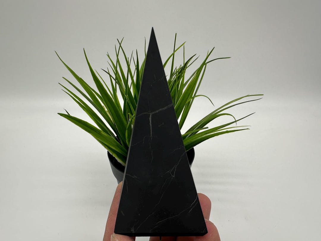10cm Shungite Pyramid: EMF Radiation Protection, Sacred Geometry - Etsy