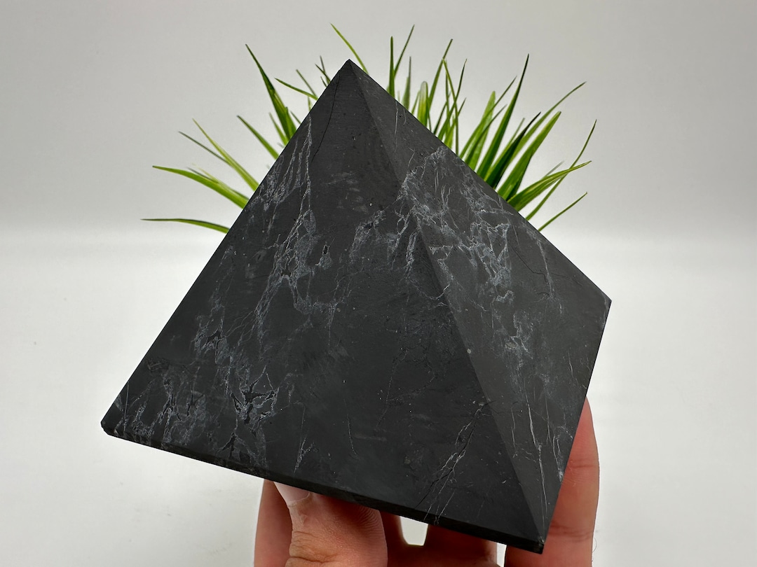 10cm Shungite Pyramid,not Polished From Karelia,russia ,4G 5G Emf ...