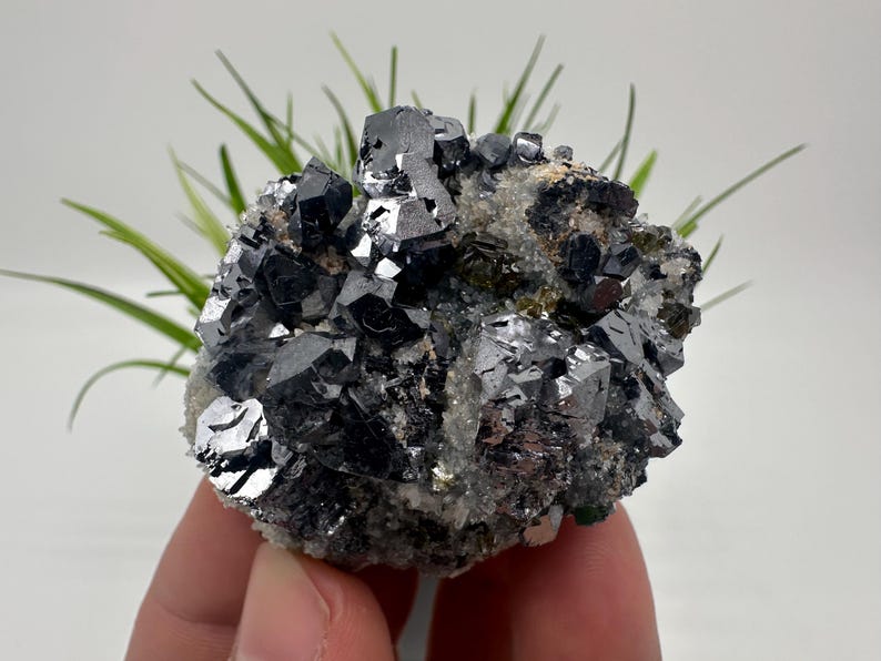 Mirror Galena, Cleiopfane & Quartz Mineral Specimen From Bulgaria - Etsy