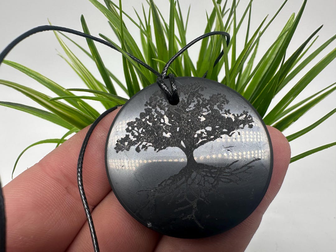 Shungite Tree of Life Pendant: EMF Protection Healing Stone - Etsy
