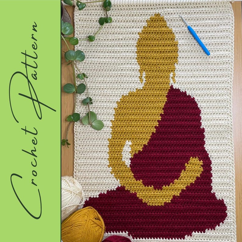 Buddha Wall Hanging Crochet Pattern Yoga Series Wall Decor Crochet ...