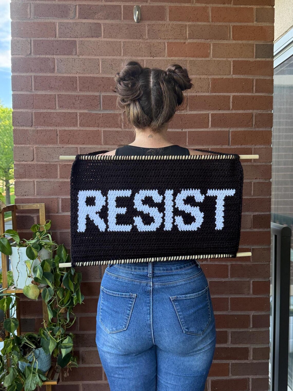 Resist Wall Hanging & Wearable Sign | Crochet Pattern | Protest Sign ...