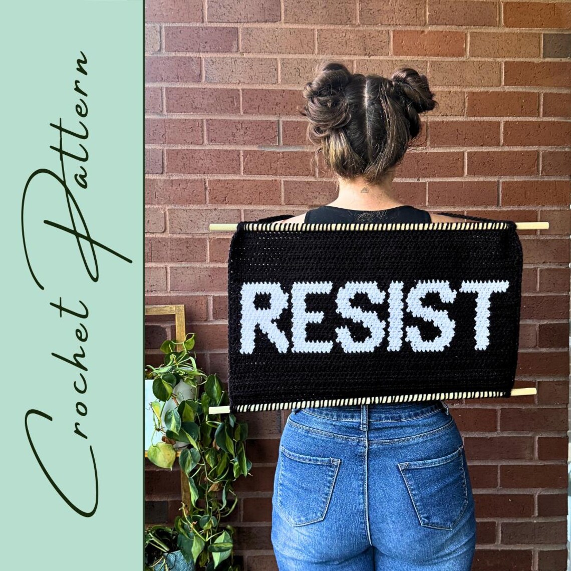 Resist Wall Hanging & Wearable Sign | Crochet Pattern | Protest Sign ...