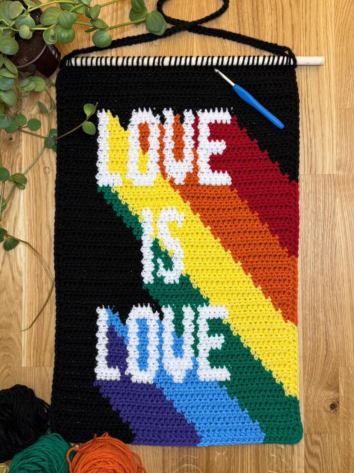 Love is Love Wall Hanging | Crochet Pattern | Craftivism Collection ...