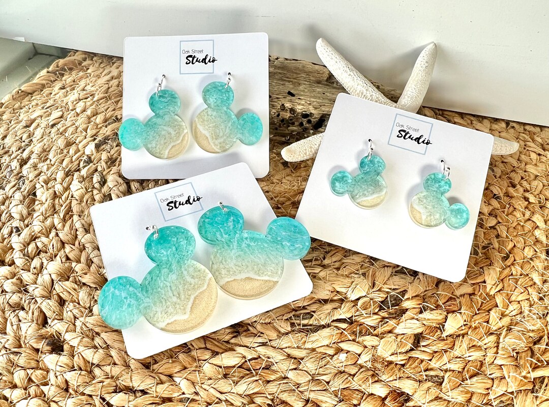 Beachy Mickey Mouse Earrings, Disney Cruise, Aulani, DCL Earrings ...