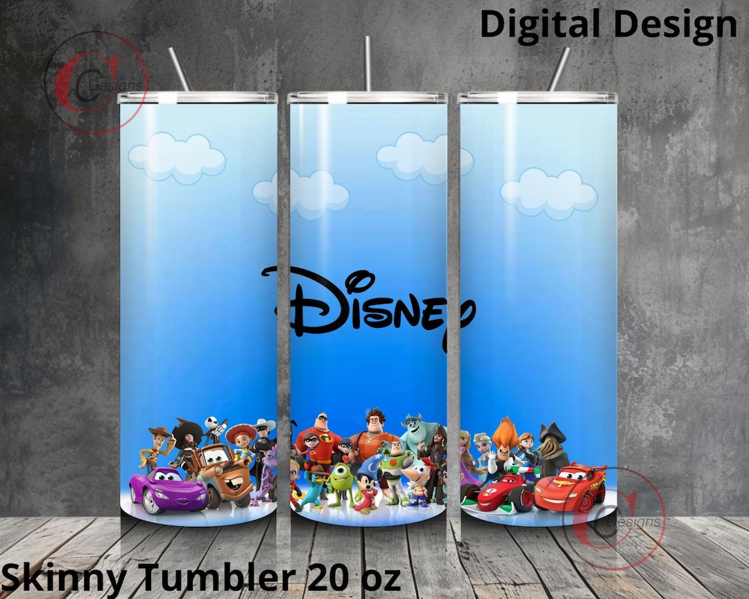 Sublimation Design Skinny Tumbler 20oz Disney Characters, Sublimation ...