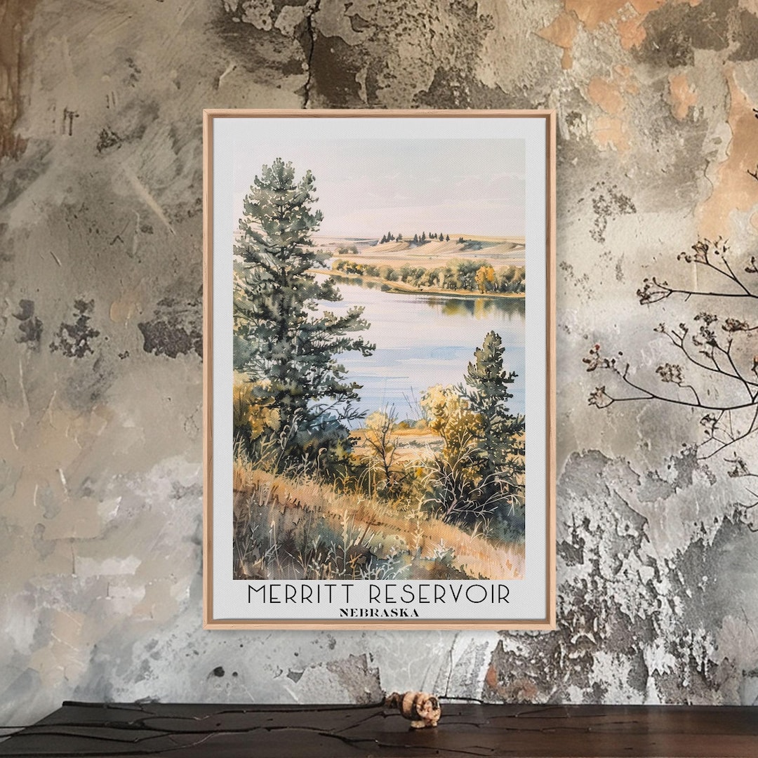 Merritt Reservoir Nebraska Canvas Print: Vintage Style Travel Poster - Etsy