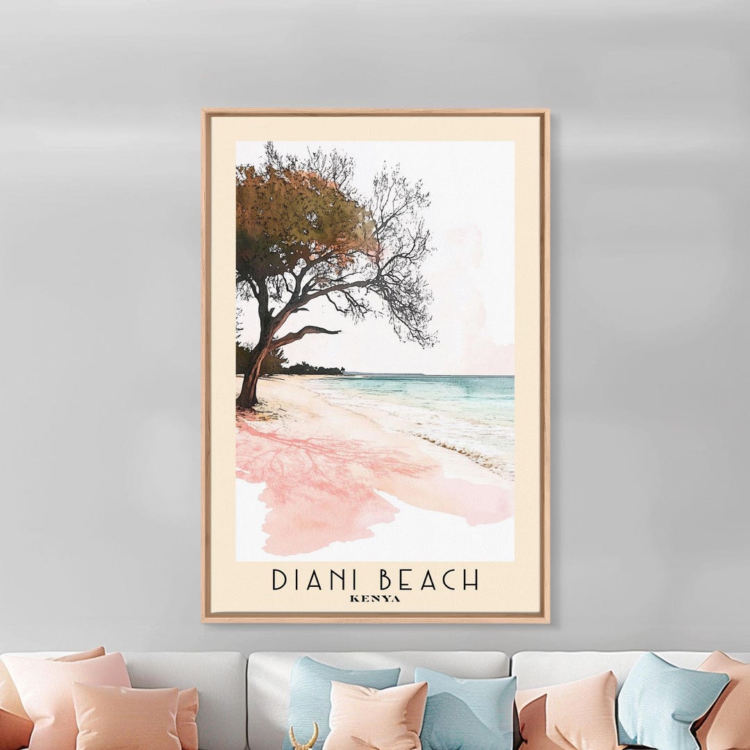 Diani Beach Kenya Watercolor Print: Coastal Wall Art - Etsy