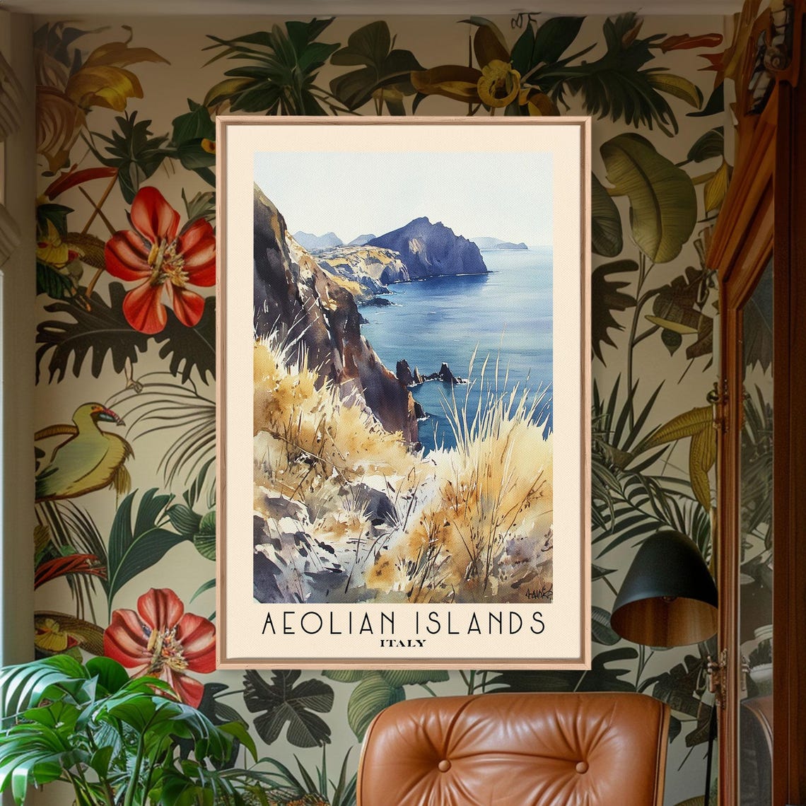 Aeolian Islands Italy Watercolor Print: Coastal Vacation Wall Art - Etsy