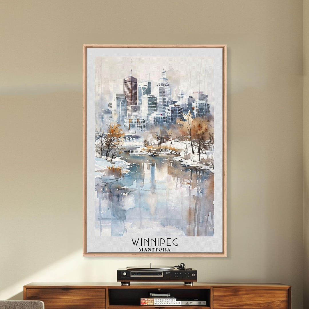 Winnipeg Lake Manitoba Travel Poster Framed Canvas Print, Beautiful ...