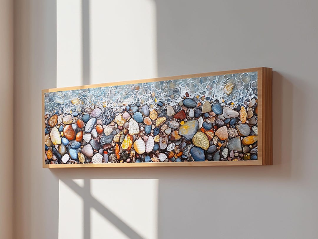 Ocean Pebble Art: Coastal Seascape Canvas Print - Etsy