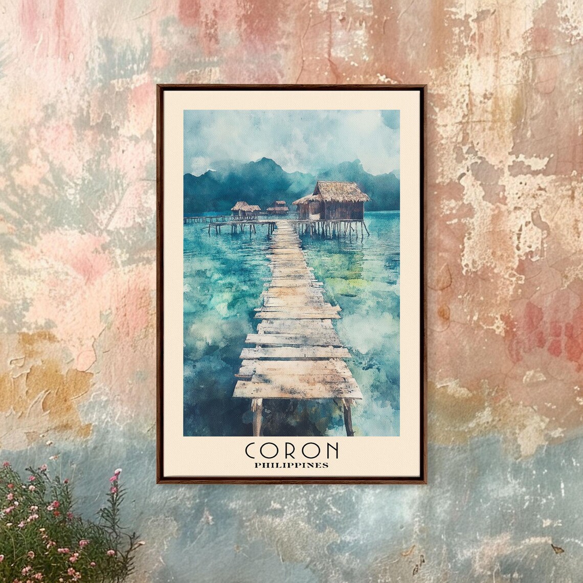 Coron Philippines Watercolor Print: Tropical Beach Wall Art - Etsy