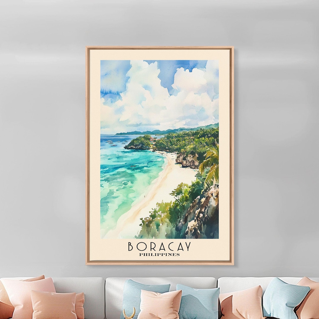 Boracay, Philippines Watercolor Print, Vacation Gift, Wall Art ...