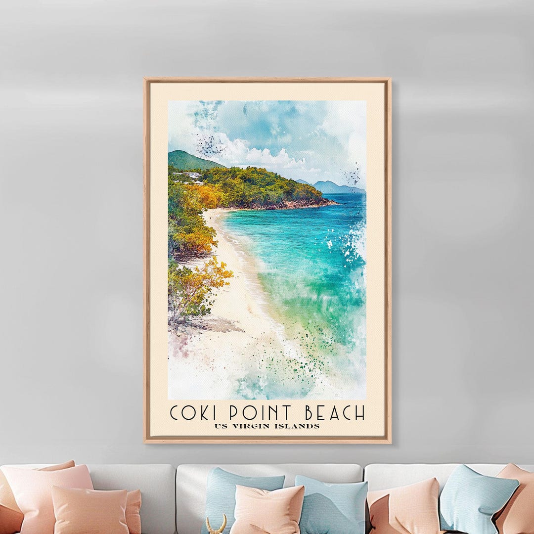 Coki Point Beach Watercolor Print: US Virgin Islands Wall Art - Etsy