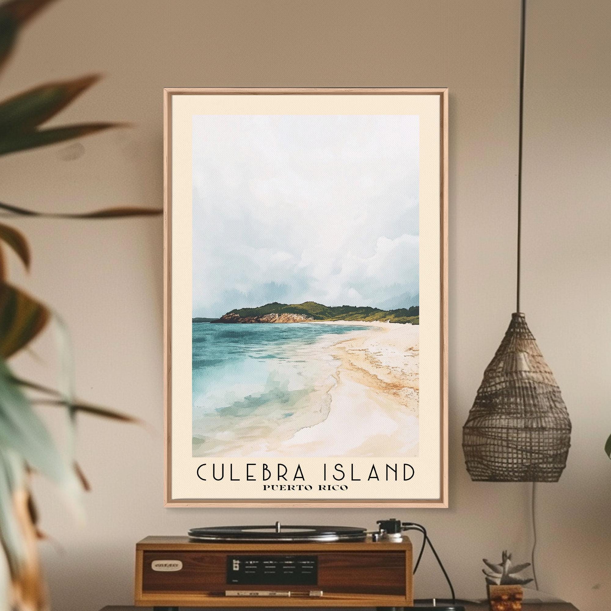 Culebra Island, Puerto Rico Watercolor Print, Vacation Gift, Puerto ...