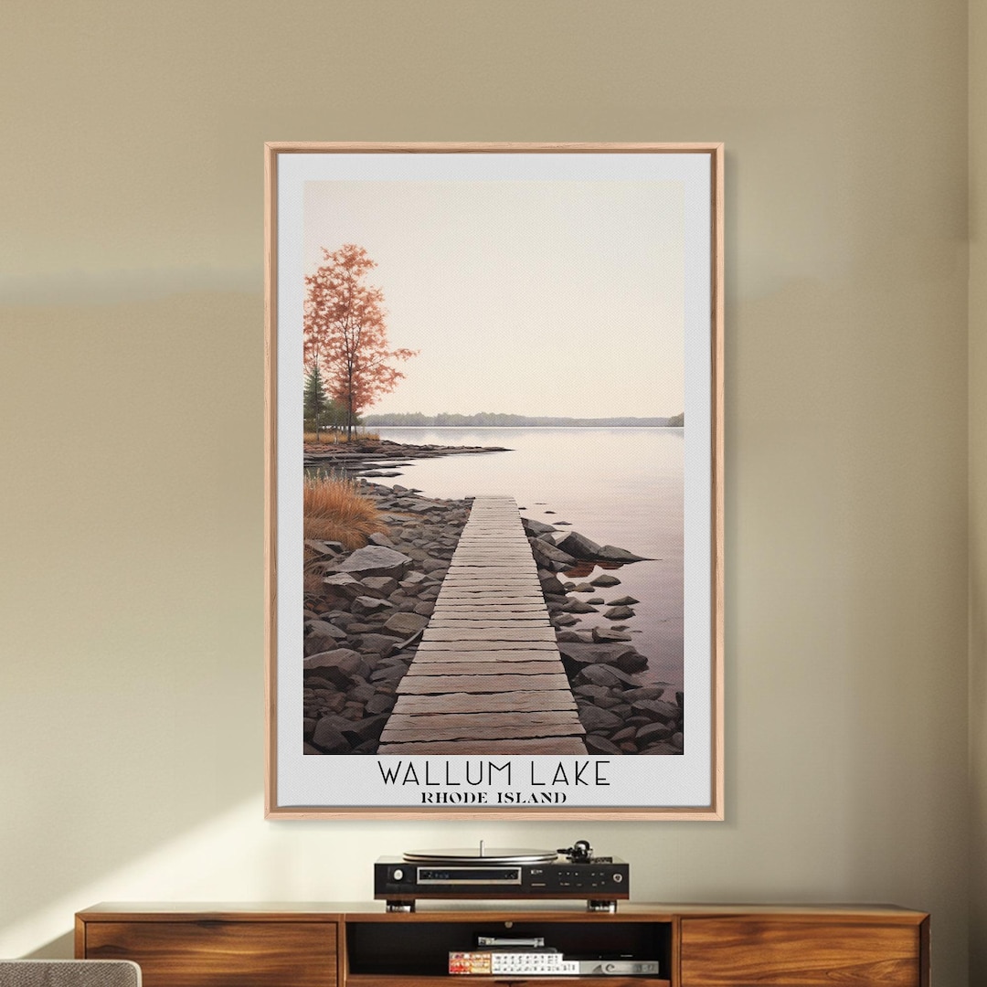 Wallum Lake Rhode Island Canvas Print: Watercolor Lake House Art - Etsy