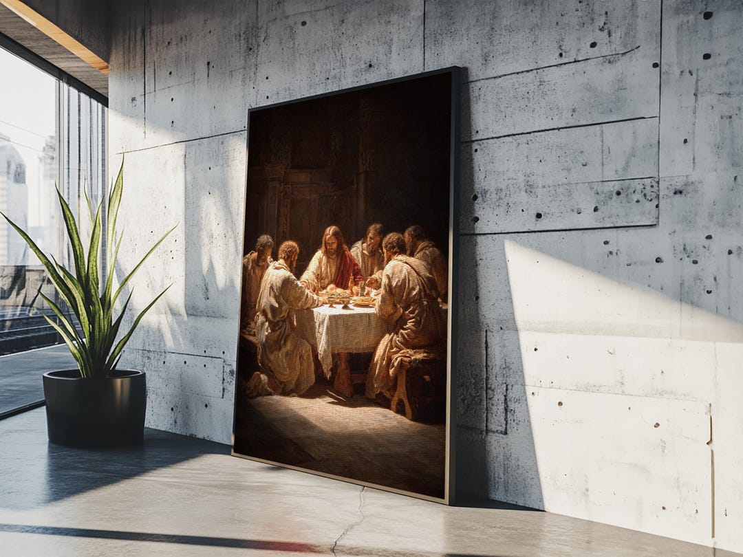 Bread of Mercy - Framed Canvas Print - Christian Art Canvas - Vintage ...