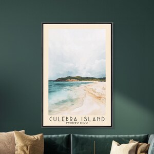 Culebra Island, Puerto Rico Watercolor Print, Vacation Gift, Puerto ...