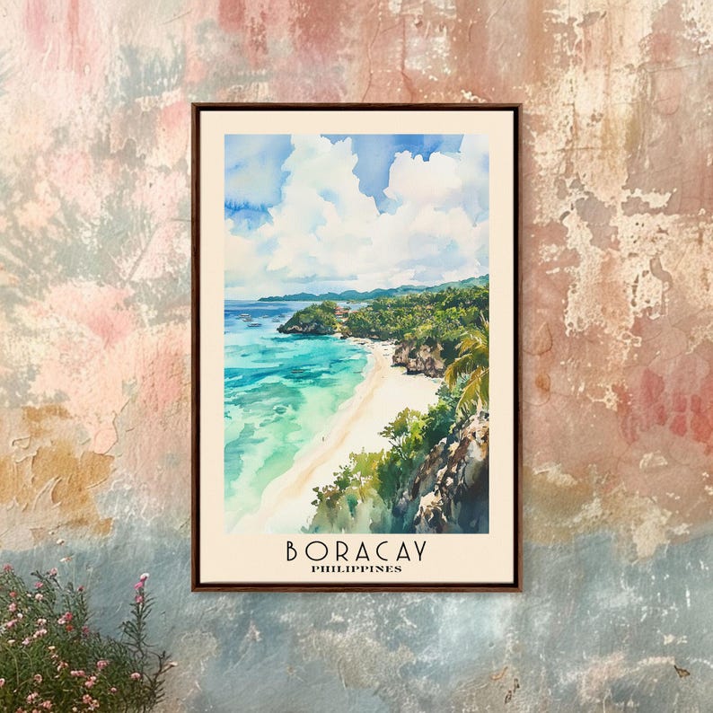 Boracay, Philippines Watercolor Print, Vacation Gift, Wall Art ...