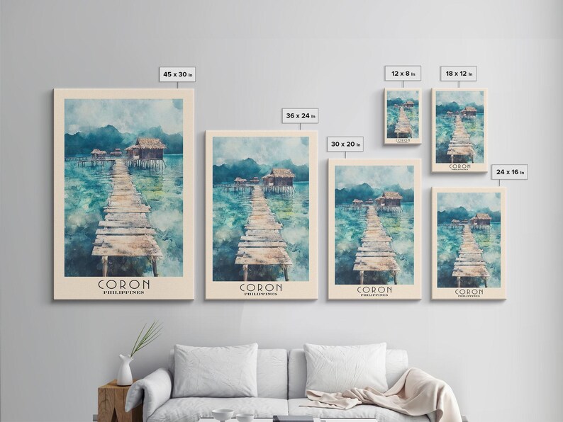 Coron Philippines Watercolor Print: Tropical Beach Wall Art - Etsy