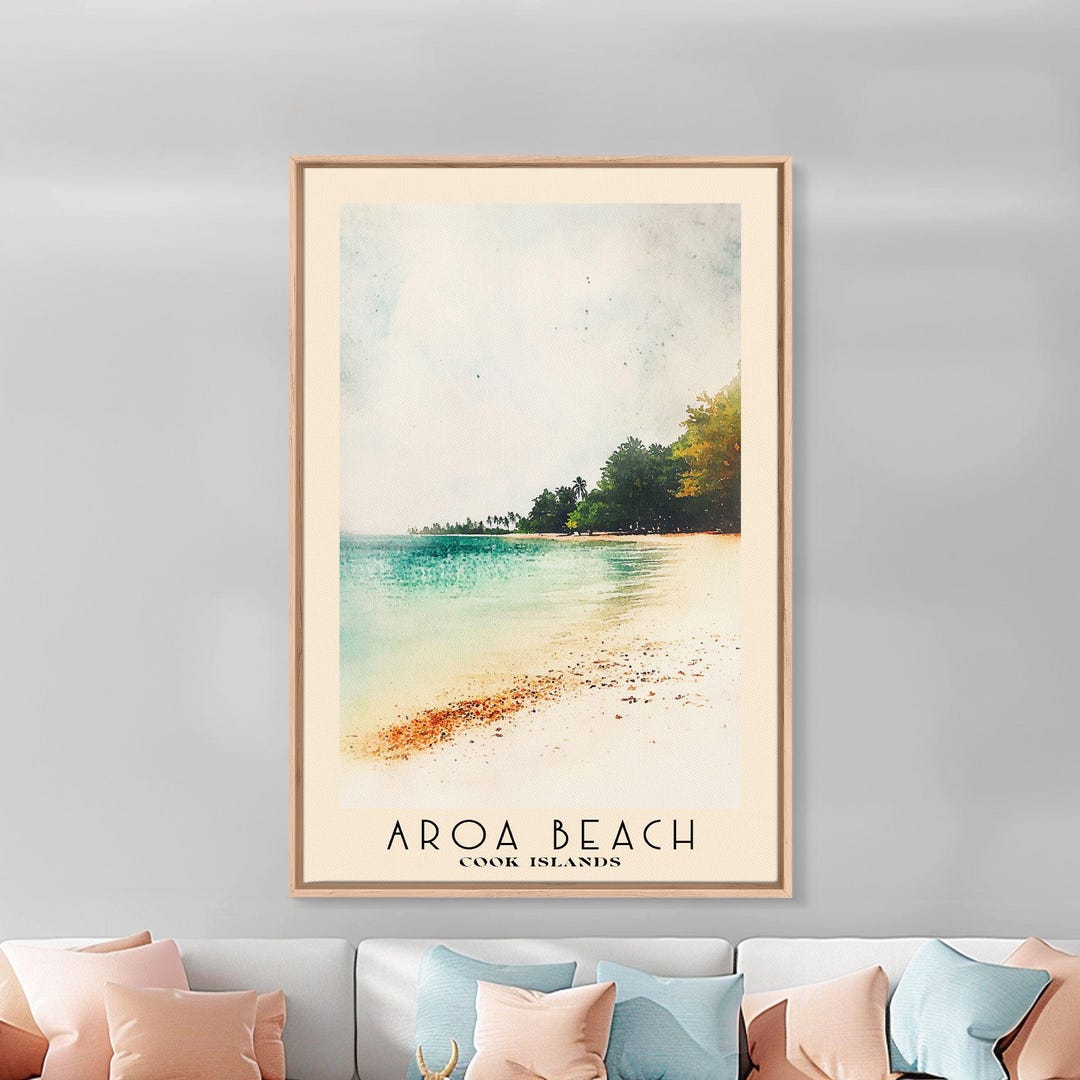 Aroa Beach, Cook Islands Art Print: Tropical Island Painting - Etsy