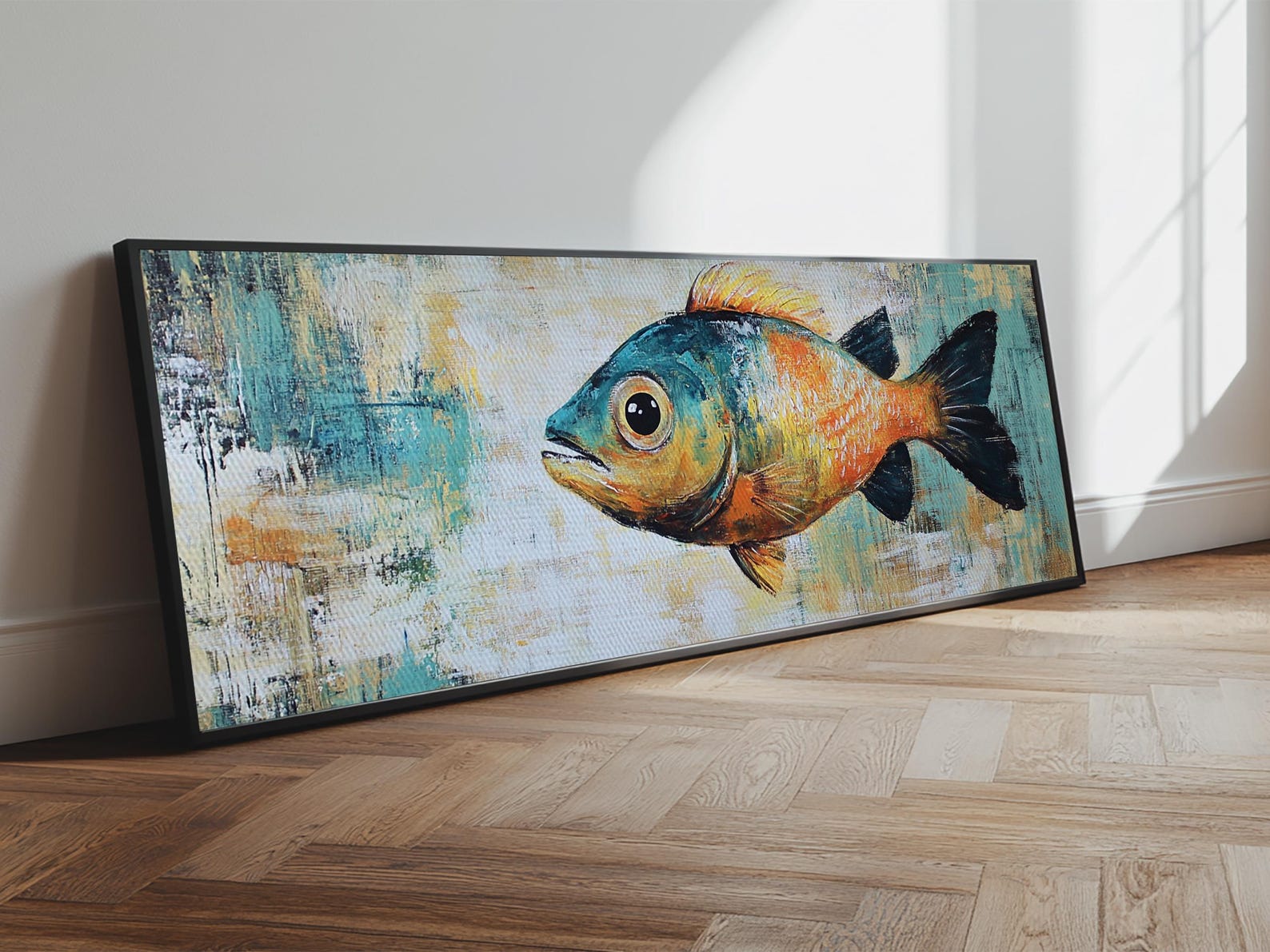 Vibrant Fish Canvas Print: Rustic Coastal Beach House Art - Etsy