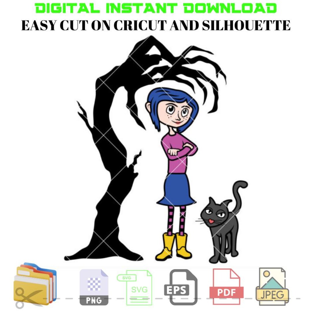 Coraline y Scary Claw Tree Svg, Coraline Button Eyes Svg, Halloween Svg ...