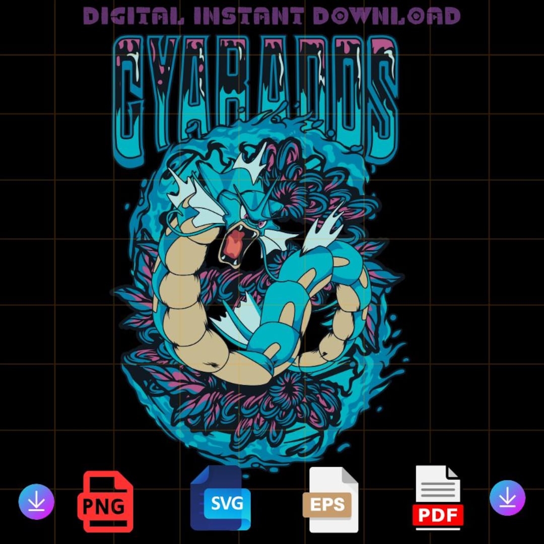 Gyrados Svg, Pokemon Gyrados Svg, Gyrados Clipart, Png Cut File, Cricut ...