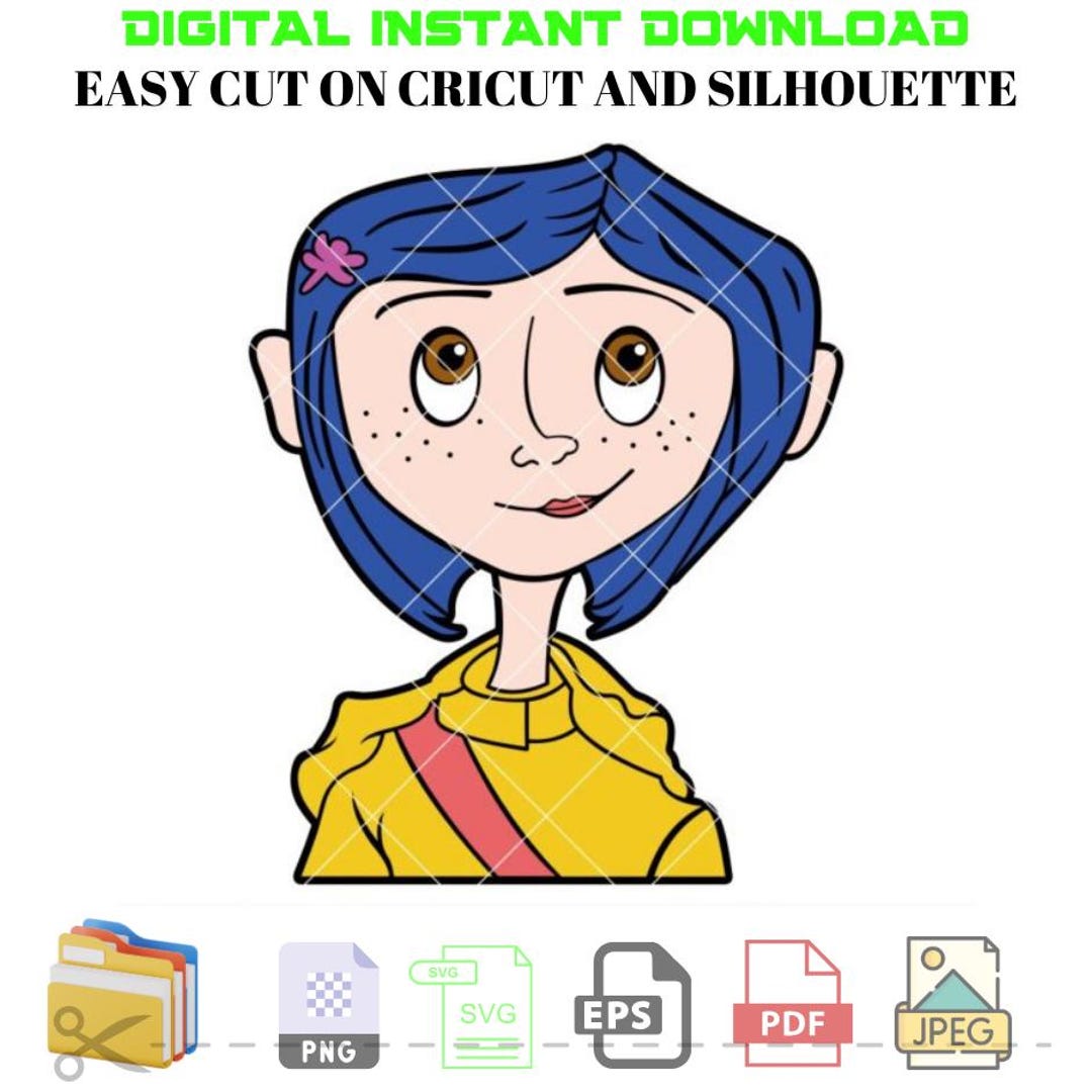 Coraline and Cat Svg, Coraline Button Eyes Svg, Halloween Svg, Horror ...