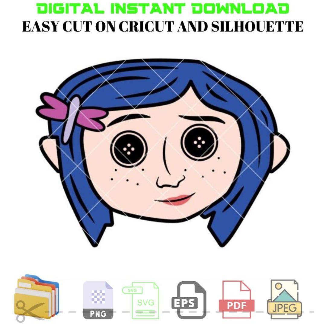 Coraline Head Svg, Coraline Button Eyes Svg, Halloween Svg, Horror Svg ...