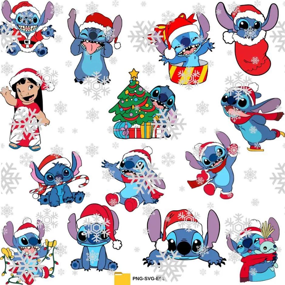 Stitch and Lilo Christmas Bundle, Stitch SVG Digital File, Christmas ...