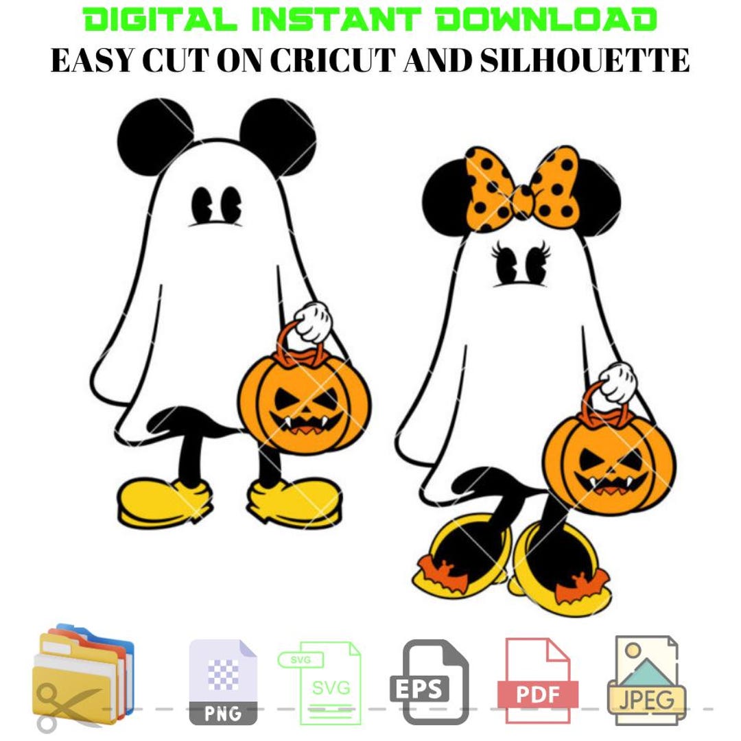 Halloween Mickey & Minnie Ghost Bundle Svg, Trick or Treat Svg ...