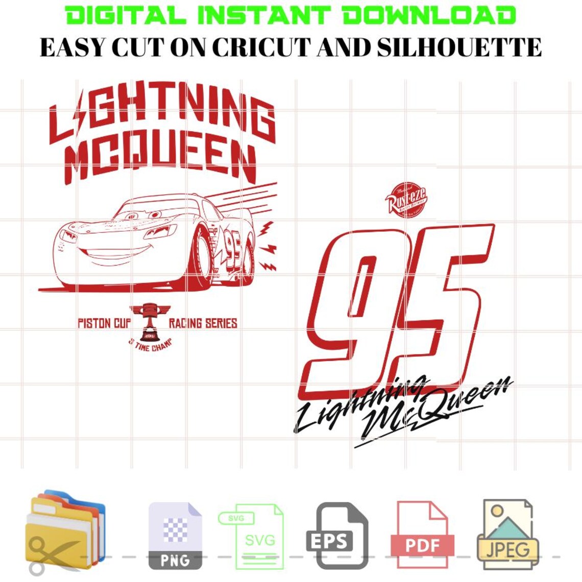 Cars Lightning Mcqueen Number SVG Graphic Design Files, Cars Lightning ...