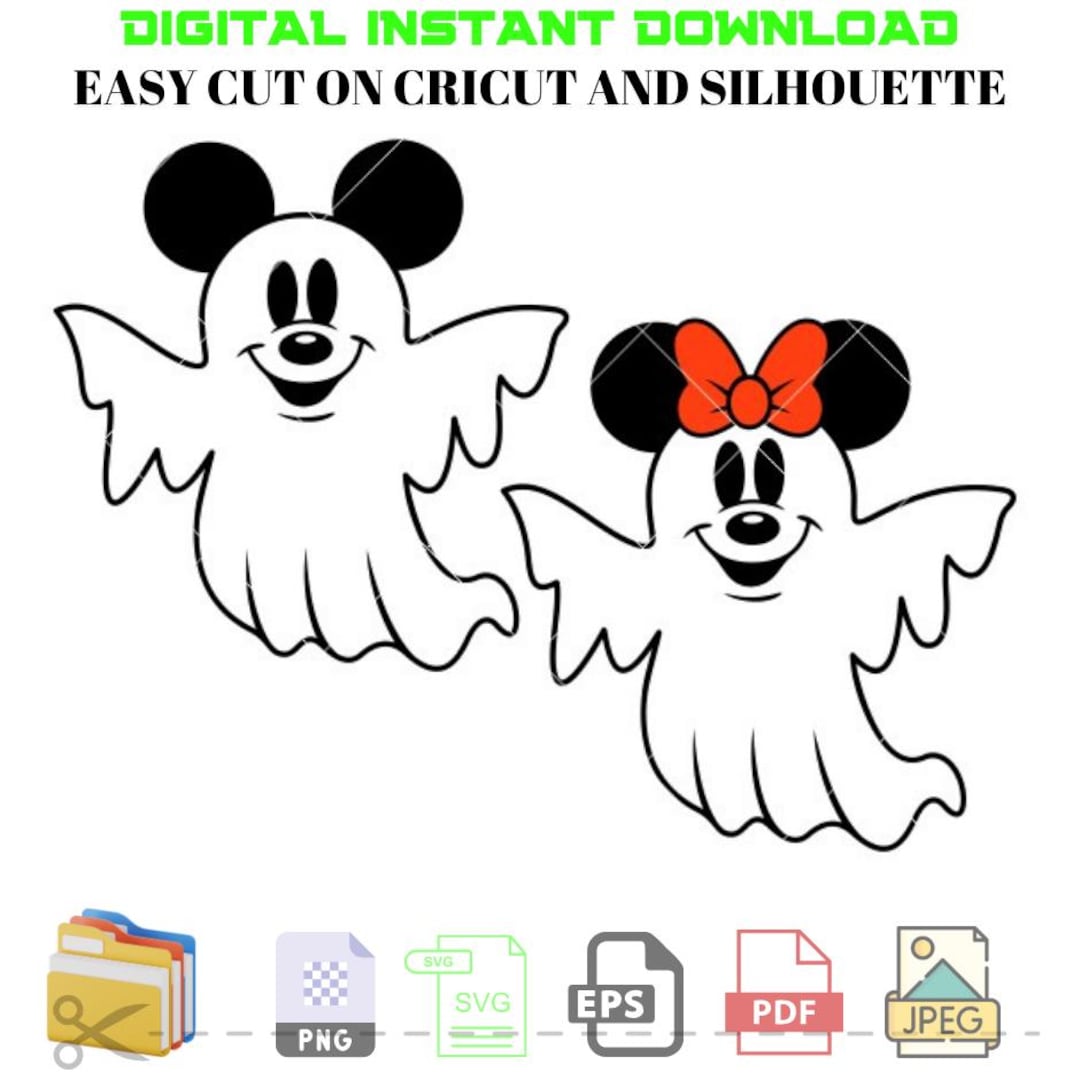 Mickey & Minnie Ghosts Bundle Svg , Trick or Treat Svg, Halloween Svg ...