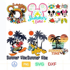 Mickey and Minnie Summer, Mickey Summertime, Minnie Summertime, SVG ...