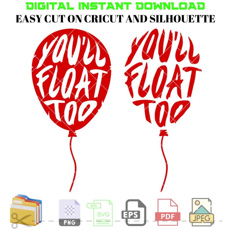 Youll Float Too Svg, Pennywise Dancing Clown Svg, Halloween Svg, Horror Movie Svg, Cricut ...