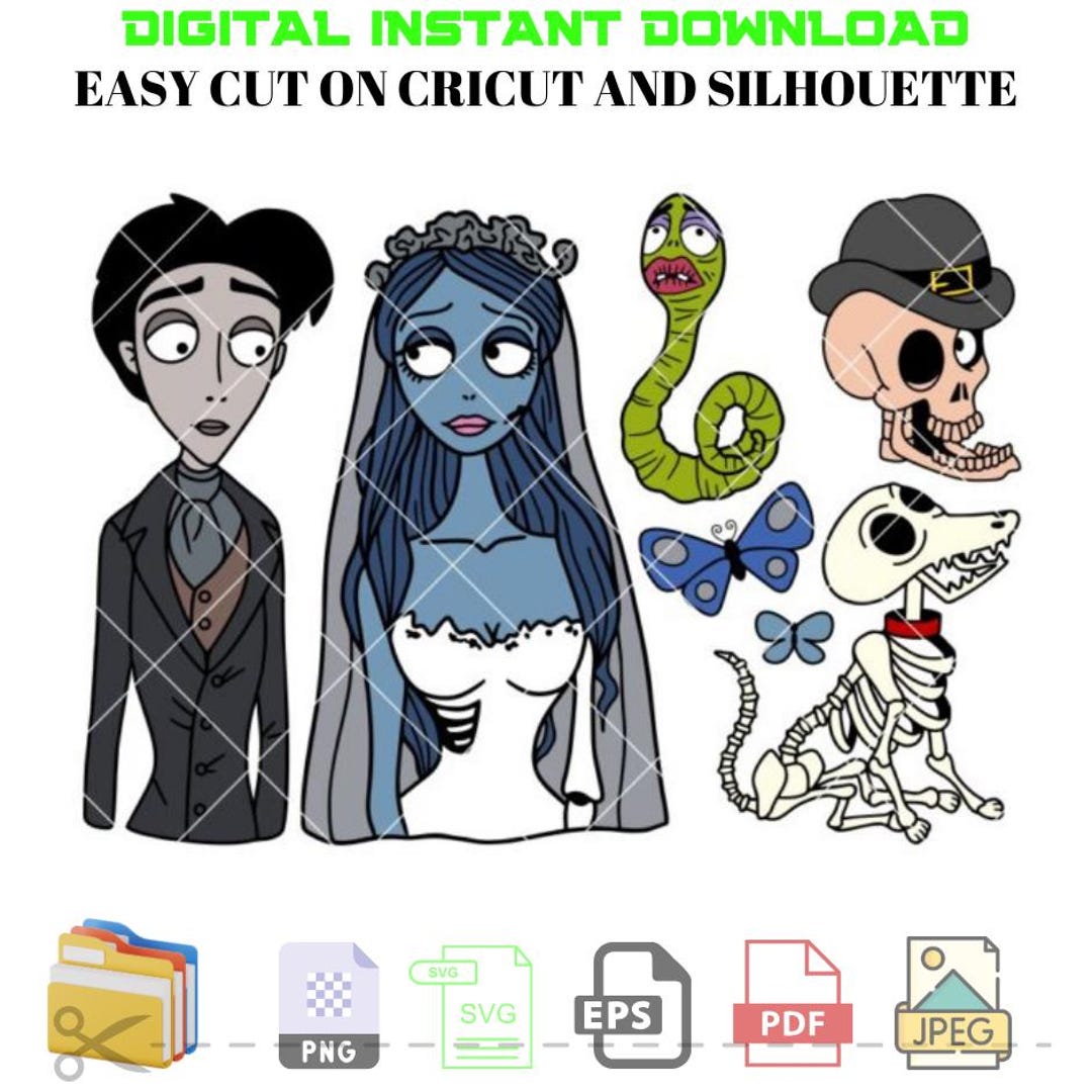 Corpse Bride Budle Svg, Halloween Svg, Spooky Season Svg, Trick or ...