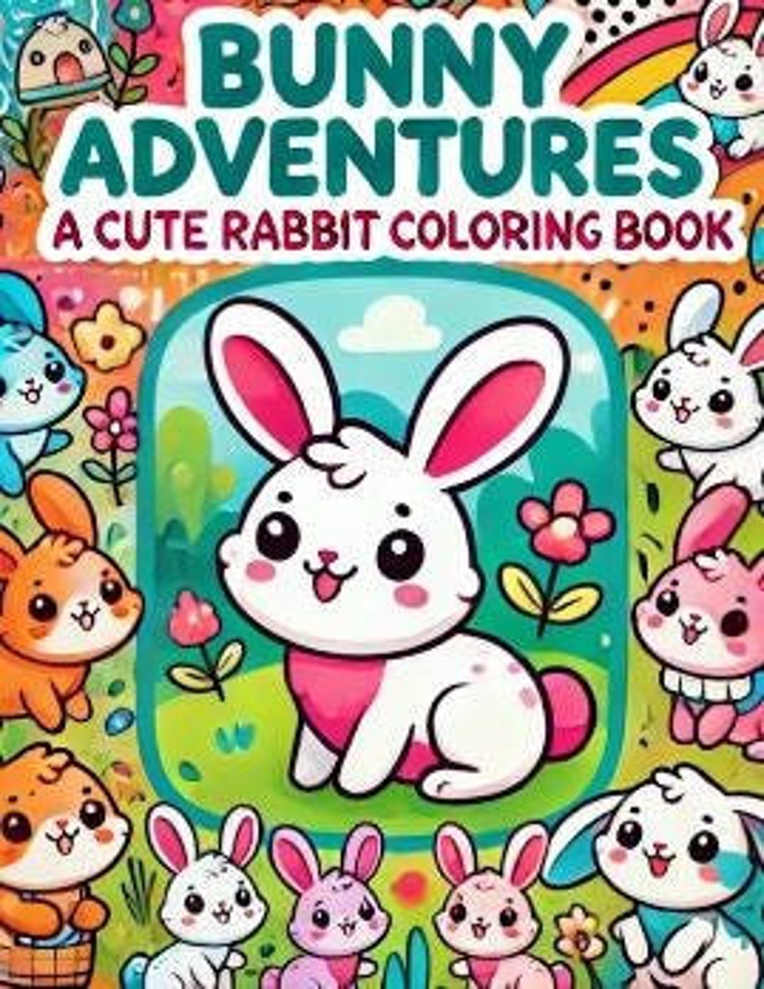 Cute Bunny Colouring Book for Kids: 20 Delightful Bunny Colouring Pages ...