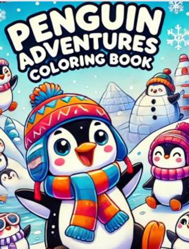 Penguin Coloring Book for Kids: 20 Playful Penguin Pages - Etsy