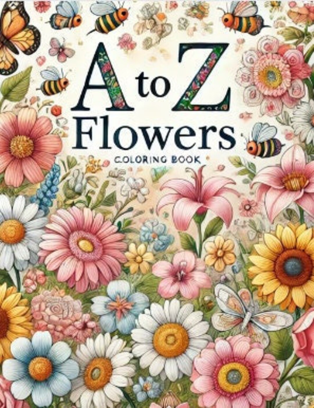 Printable Baby Shower ABC Flowers Book A to Z Flowers Colouring Book - Etsy