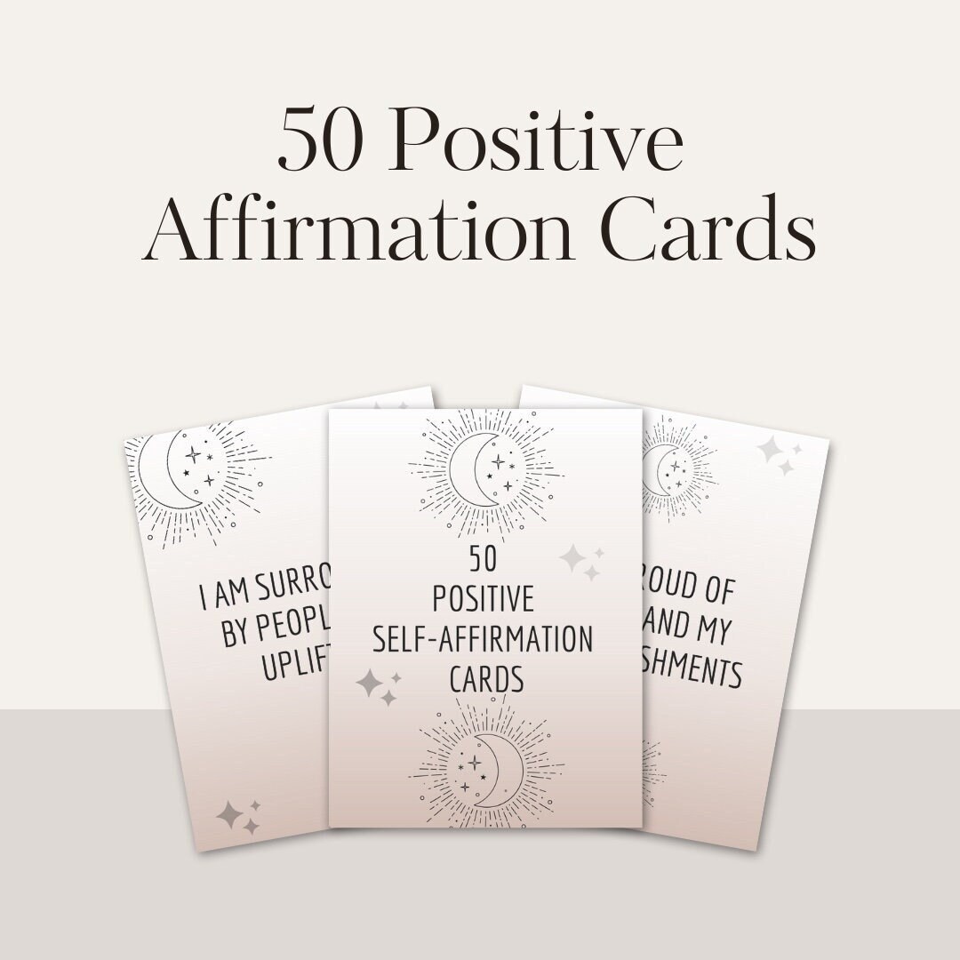 Set of 50 Printable Affirmation Cards - Etsy