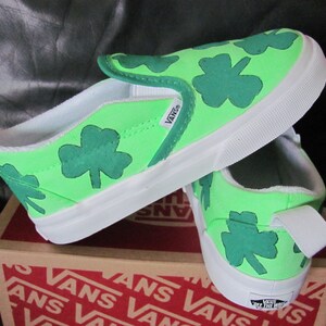 VANS St. Patty's Day Toddler / Kids Shamrock Shoes - Etsy